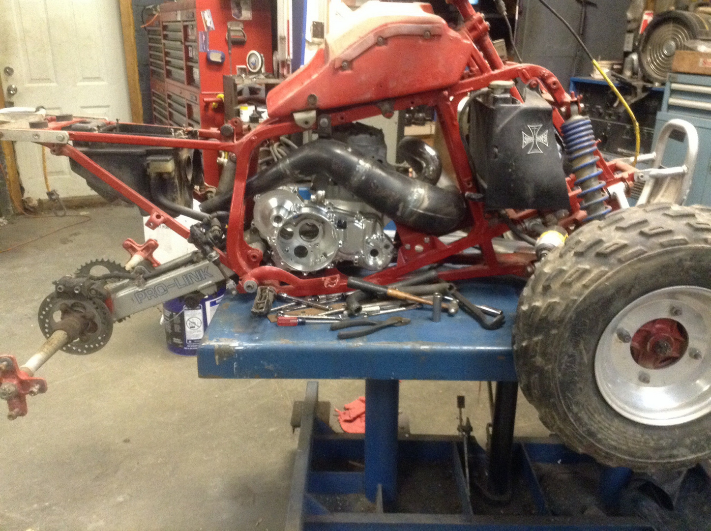 SR Engineering billet TRX500R winter project